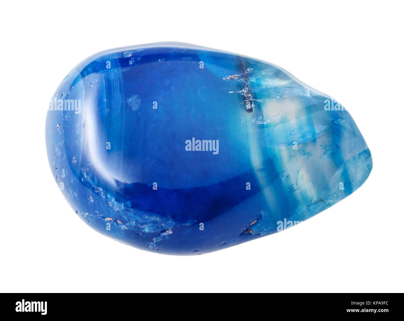 tumbled Blue-toned agate gemstone Stock Photo - Alamy