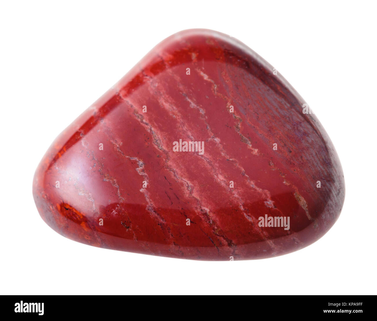 tumbled red Jasper gemstone isolated Stock Photo - Alamy