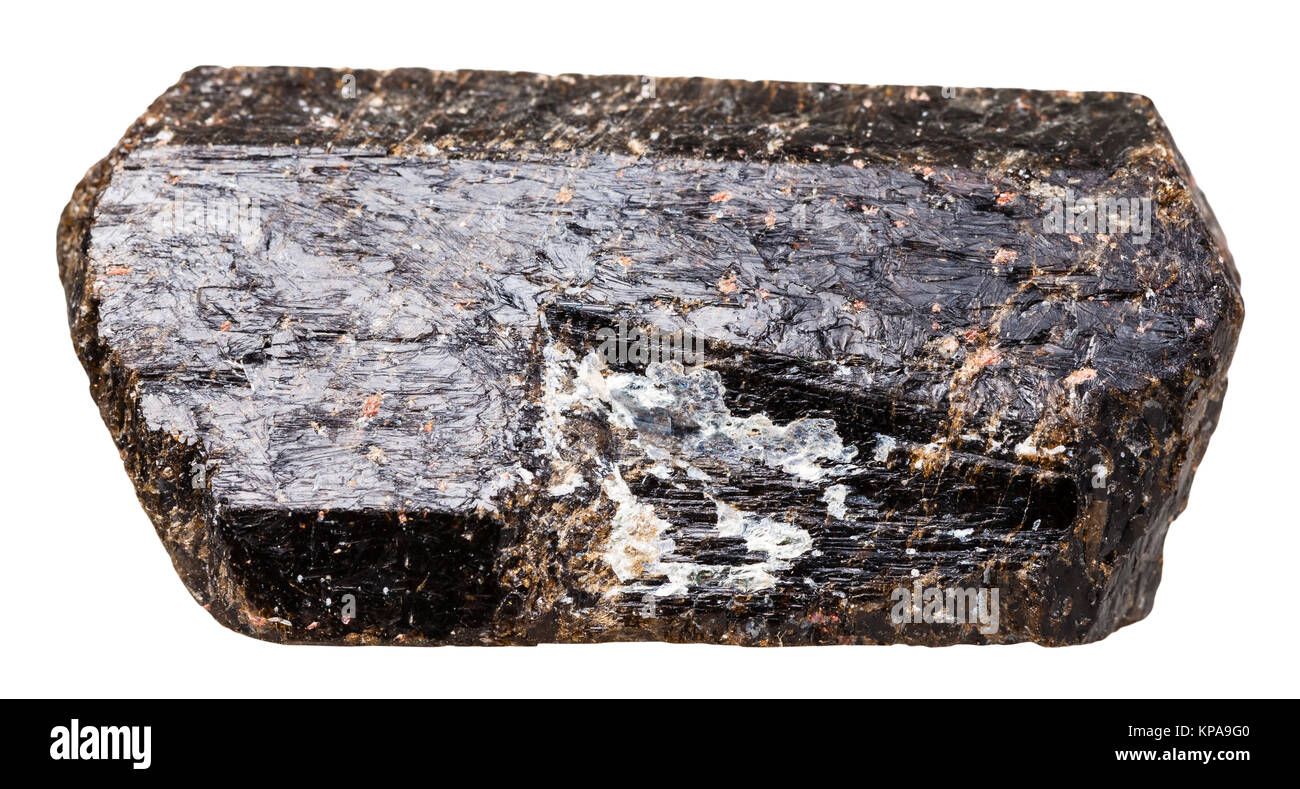 crystal of brown Tourmaline Dravite mineral stone Stock Photo - Alamy