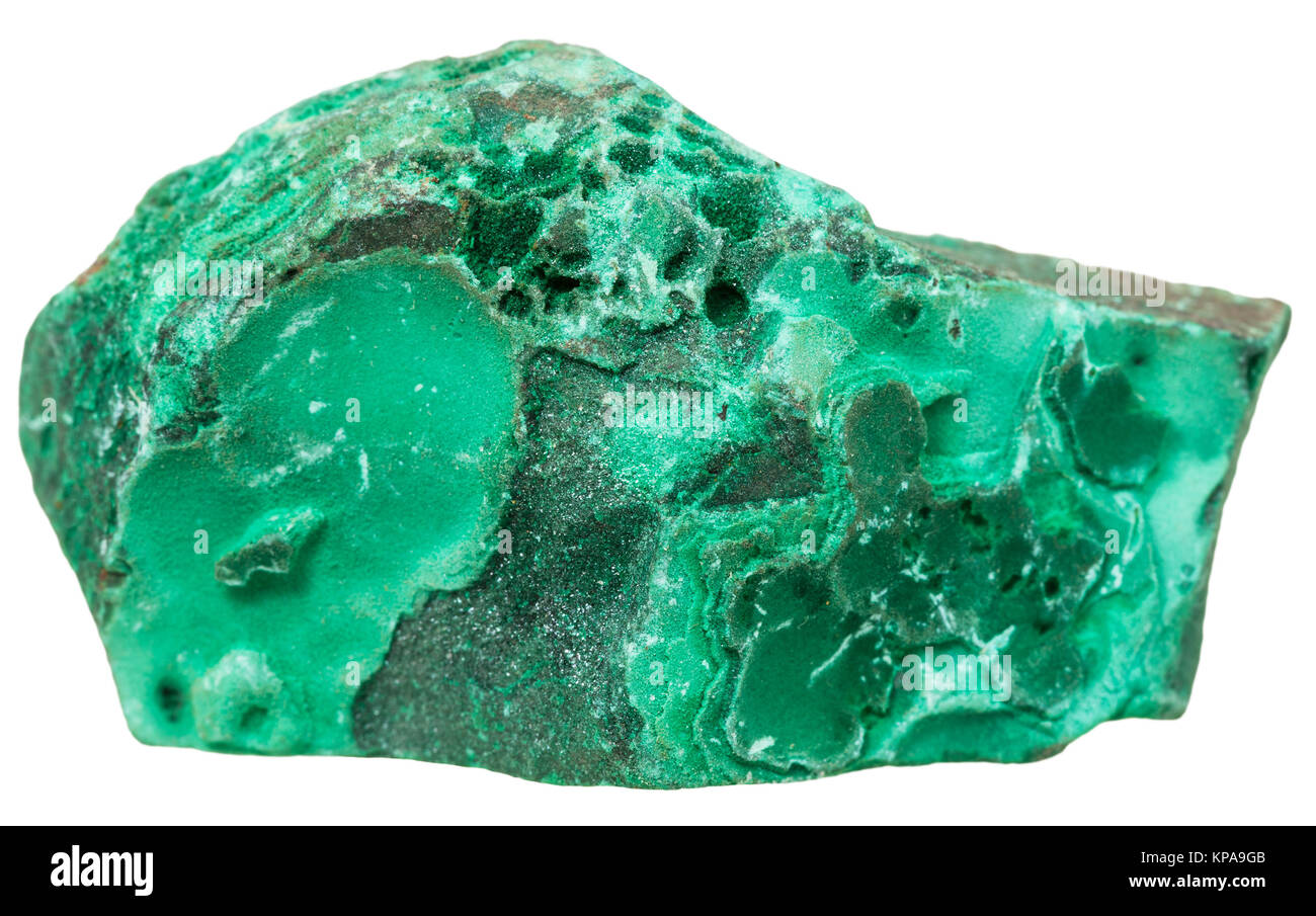 green Malachite mineral stone isolated on white Stock Photo - Alamy