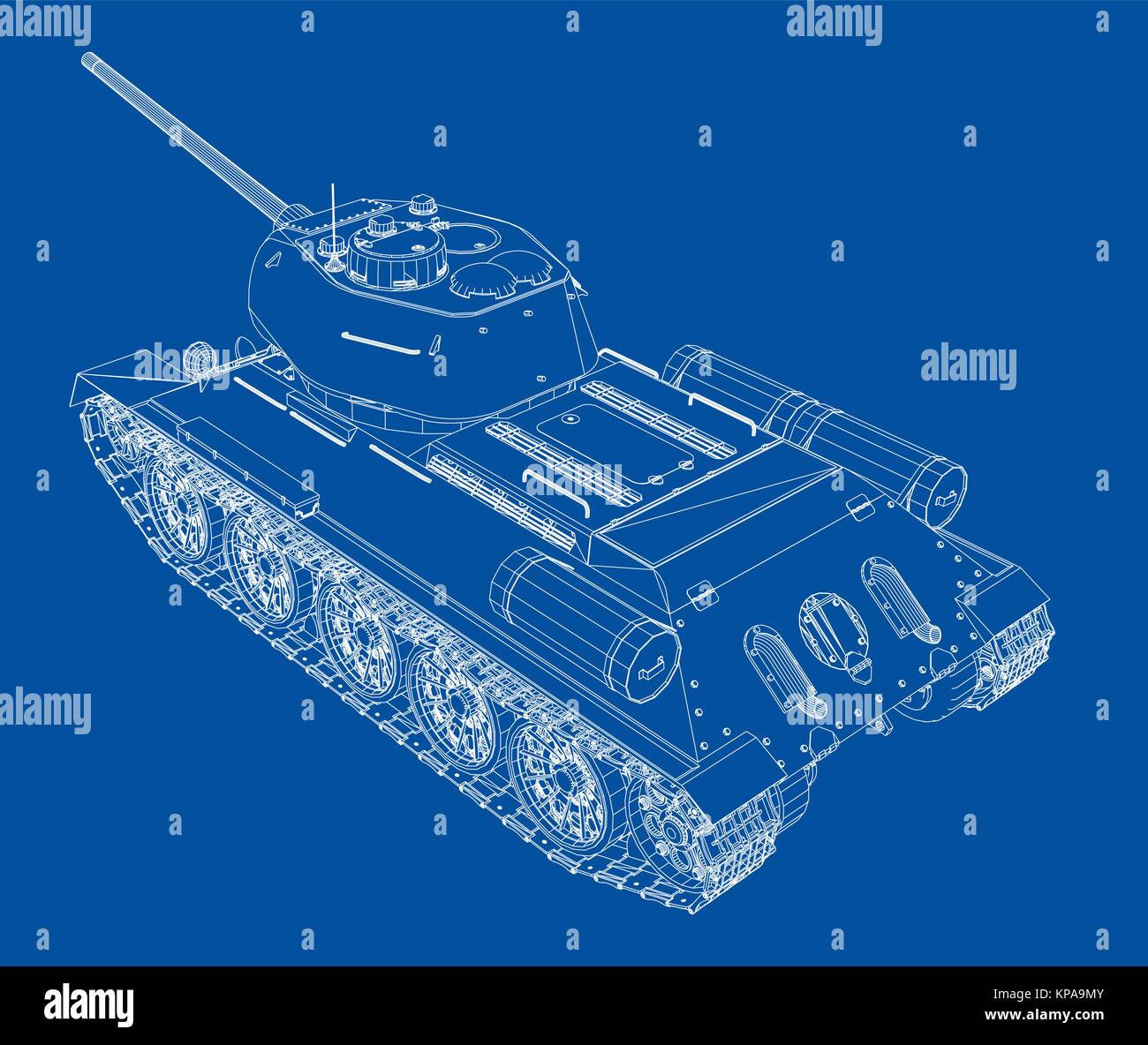 Blueprint of realistic tank Stock Vector Image & Art - Alamy