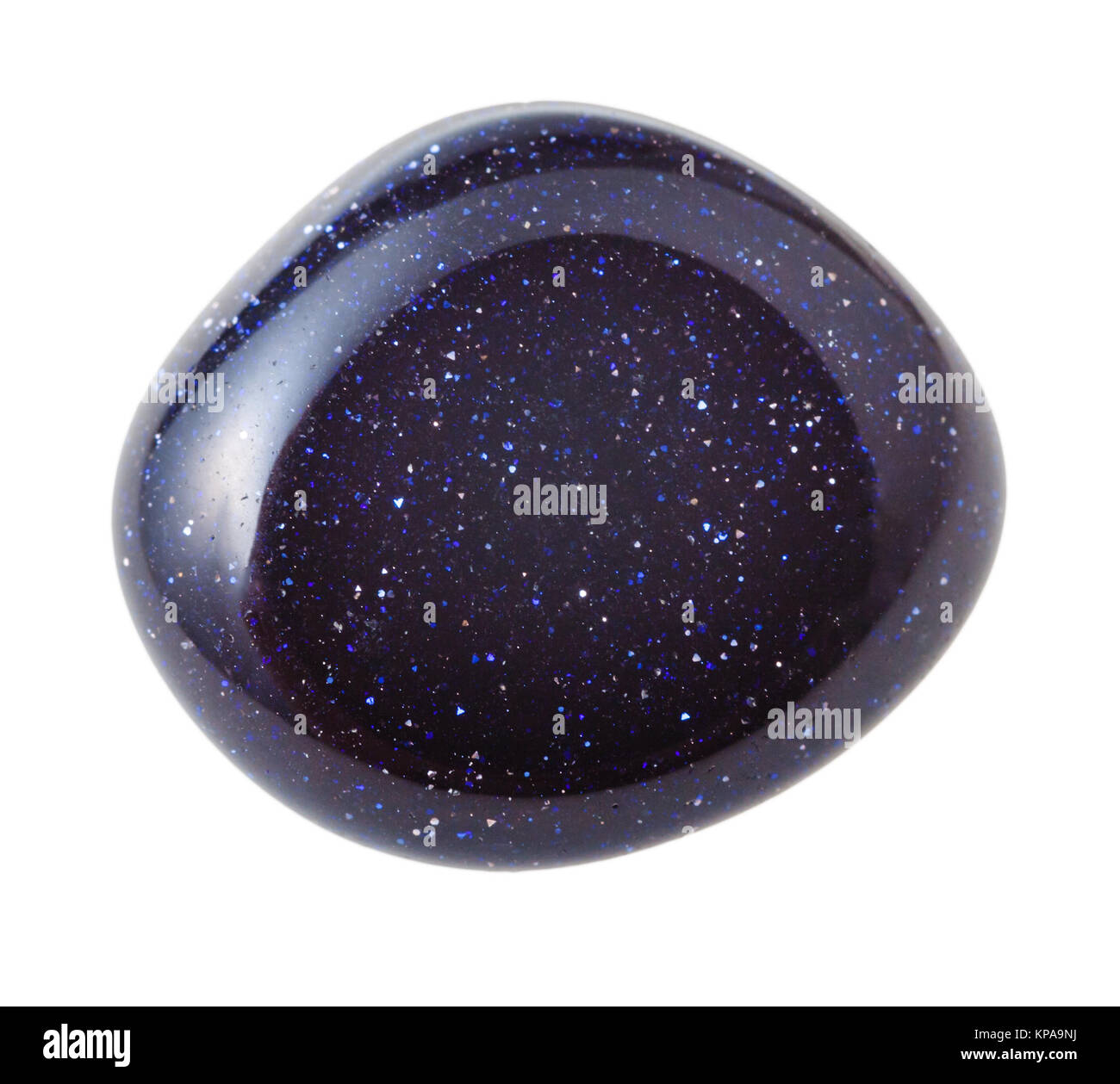 tumbled blue goldstone (synthetic Aventurine) gem Stock Photo - Alamy