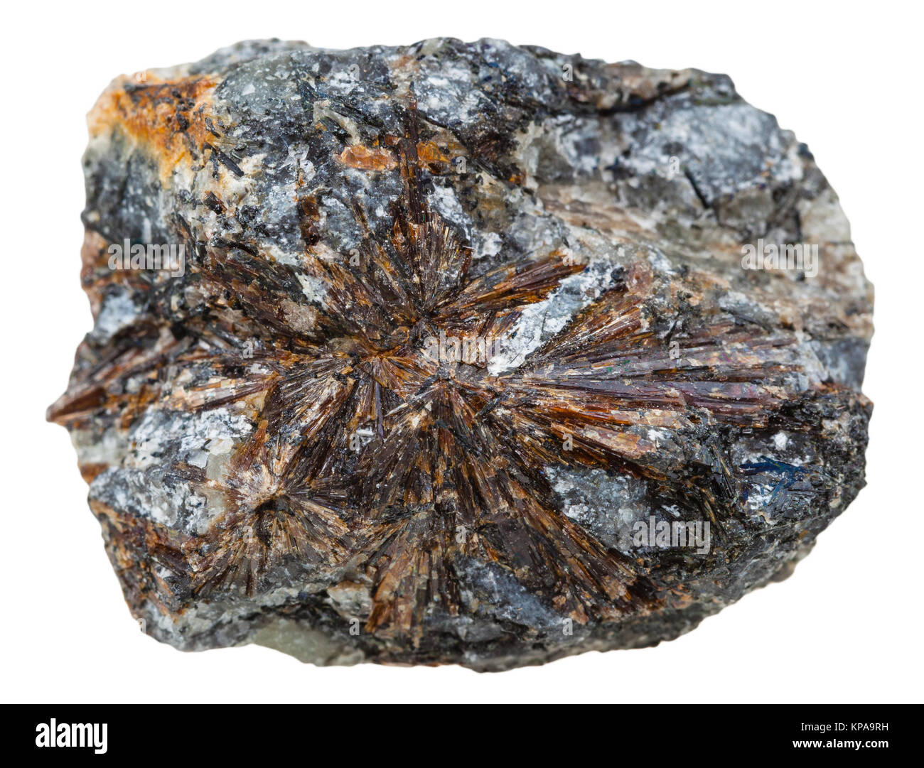 lamprophyllite mineral stone isolated on white Stock Photo - Alamy