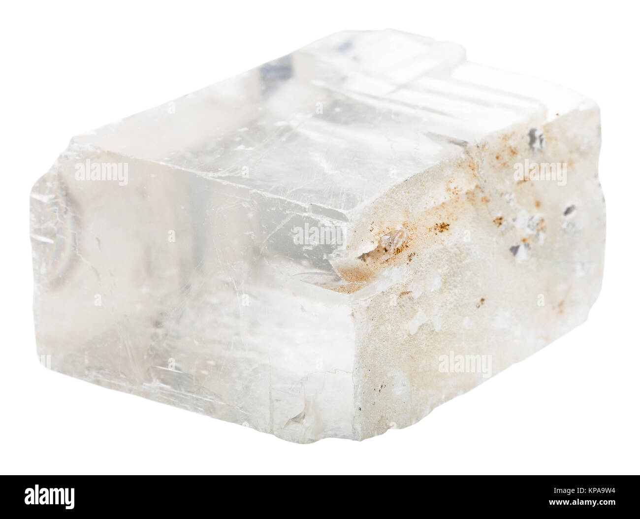 iceland spar mineral stone isolated on white Stock Photo - Alamy