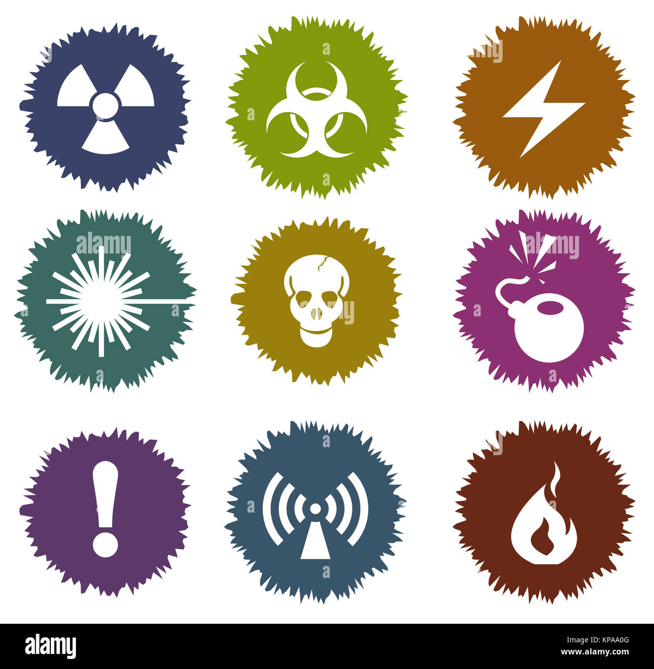 Hazard sign Icons Stock Photo - Alamy