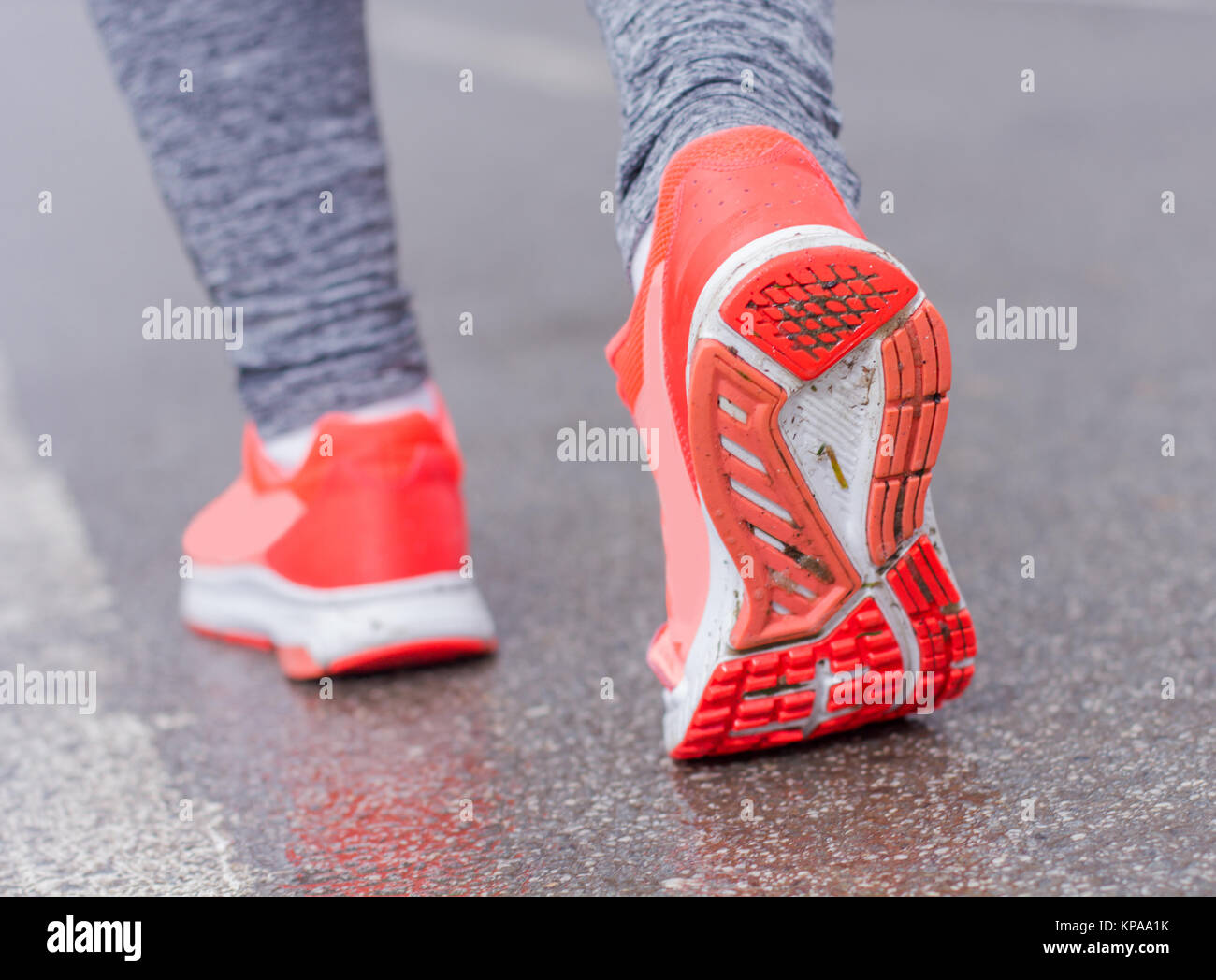 Runner Feet Running Stock Photo - Alamy