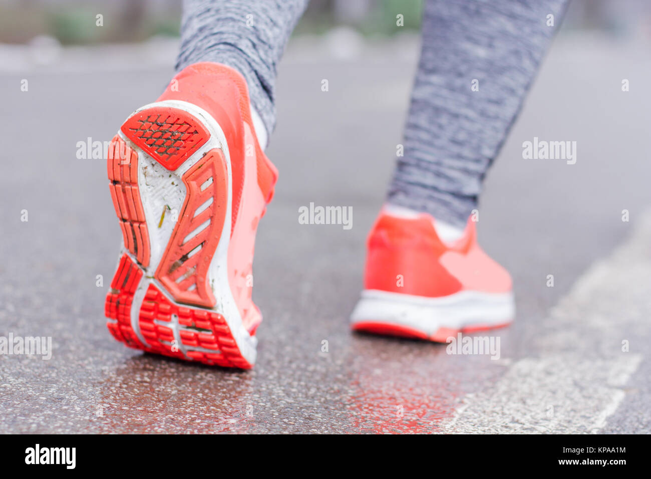 Runner Feet Running Stock Photo - Alamy