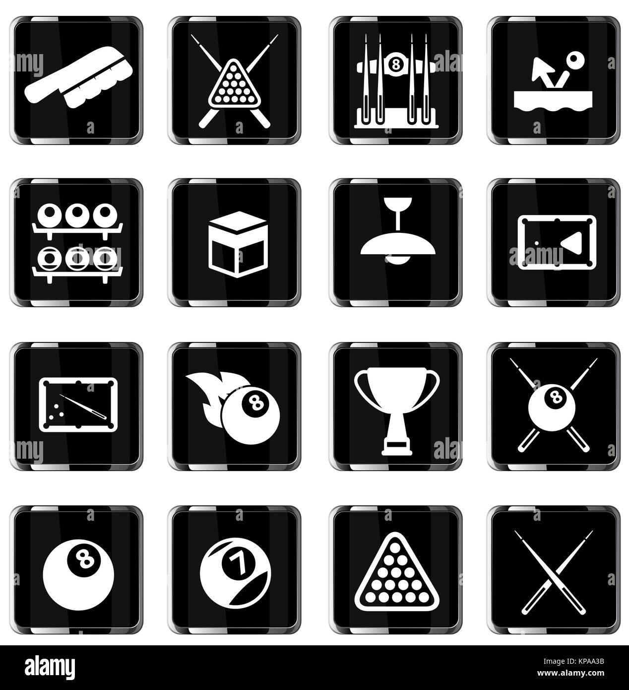 Billiards simply icons Stock Photo - Alamy