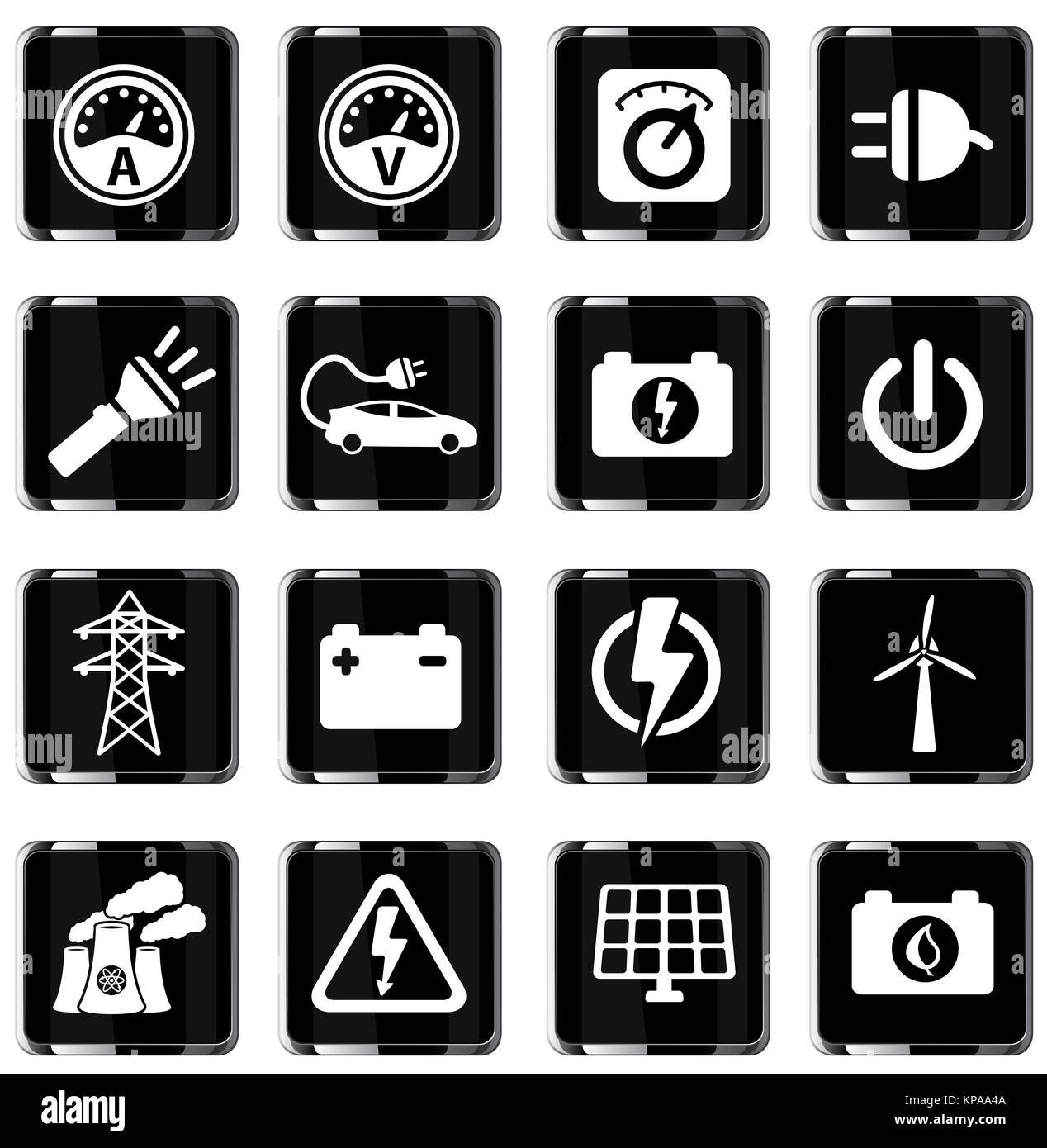 Electricity simply icons Stock Photo - Alamy