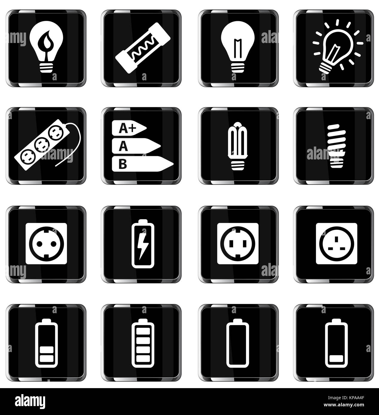 Electricity simply icons Stock Photo - Alamy