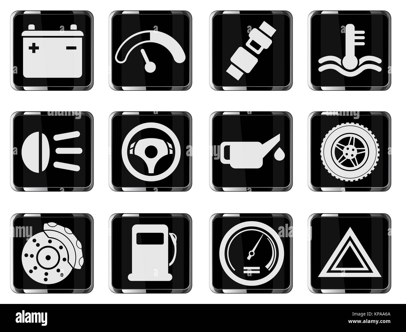 Vector car interface icon set Stock Photo - Alamy