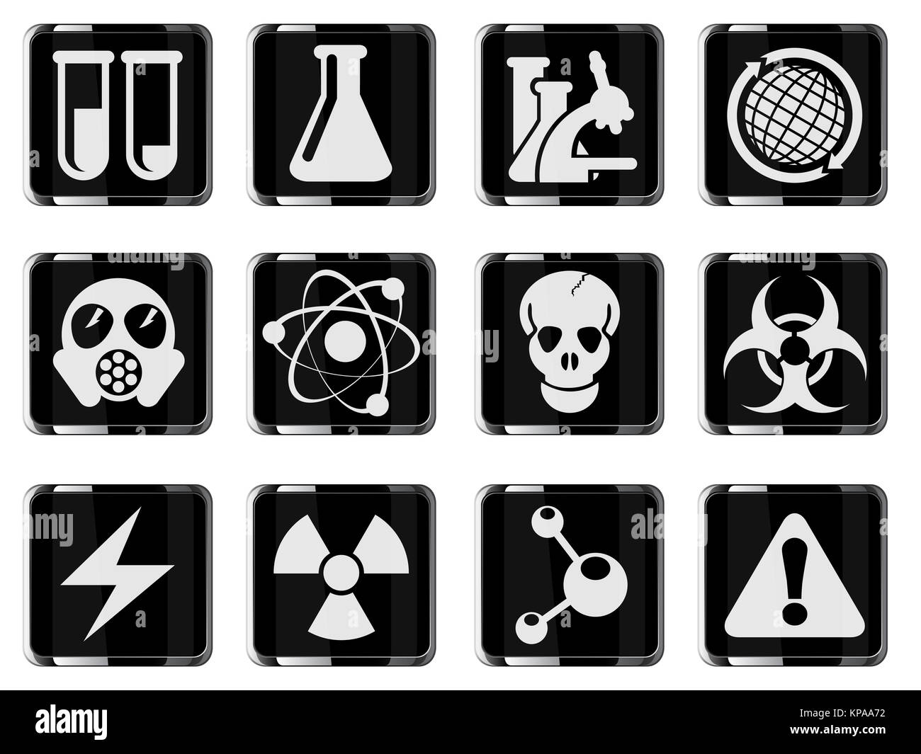Science symbols microscope Black and White Stock Photos & Images - Alamy