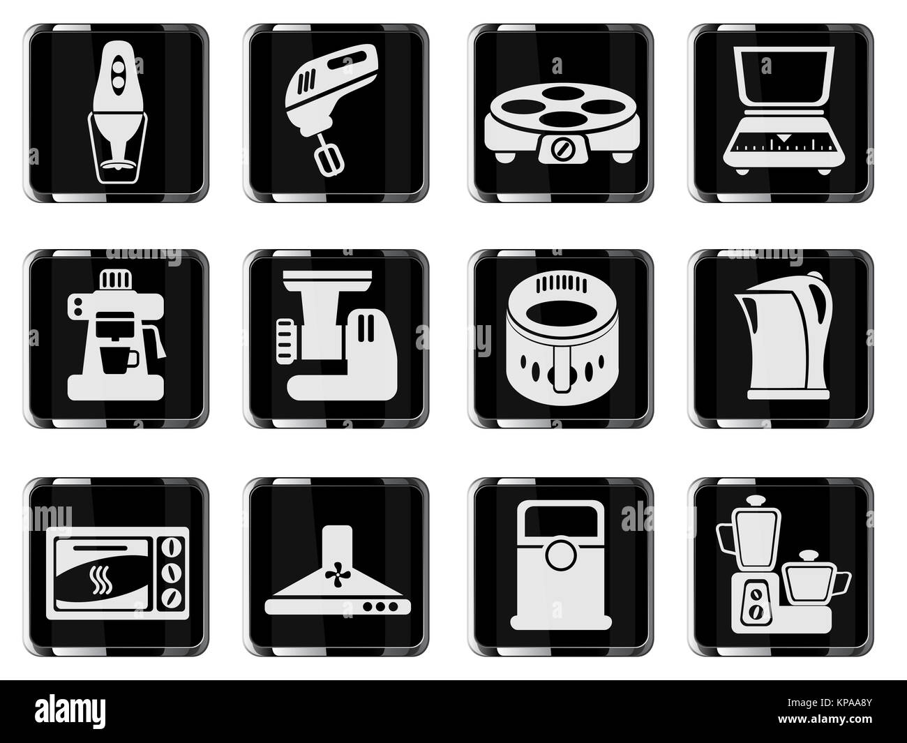 Kitchen Utensils Icon Set Stock Photo - Alamy