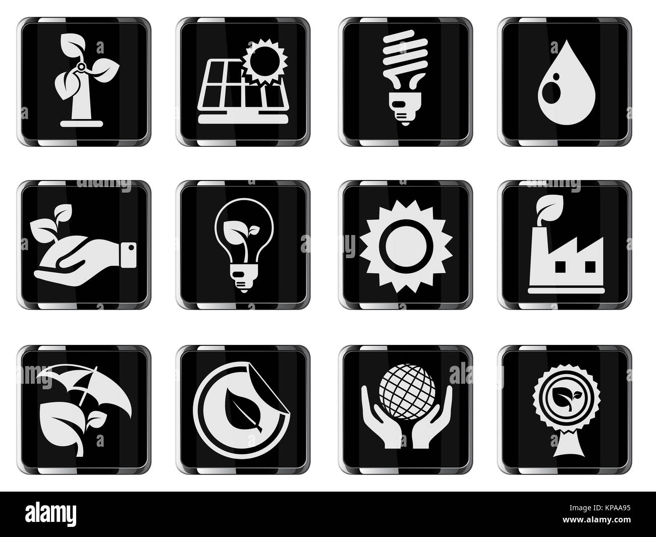 Ecology Icon set Stock Photo - Alamy