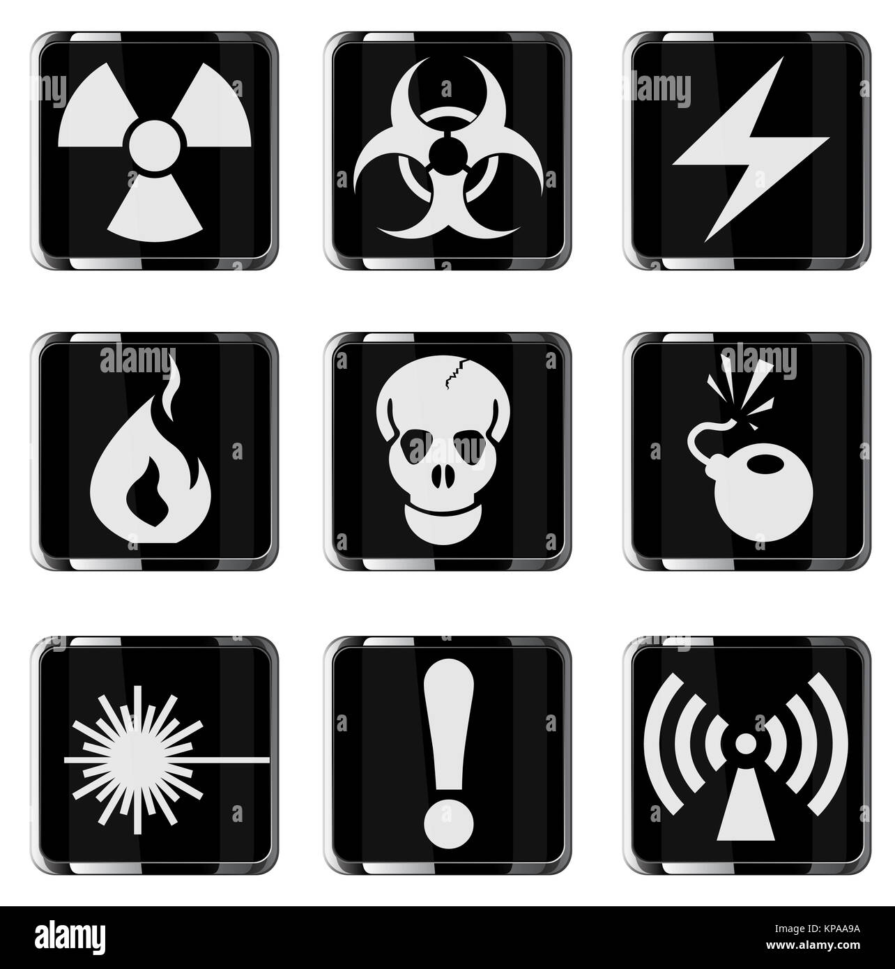 Hazard Sign Icons Stock Photo - Alamy