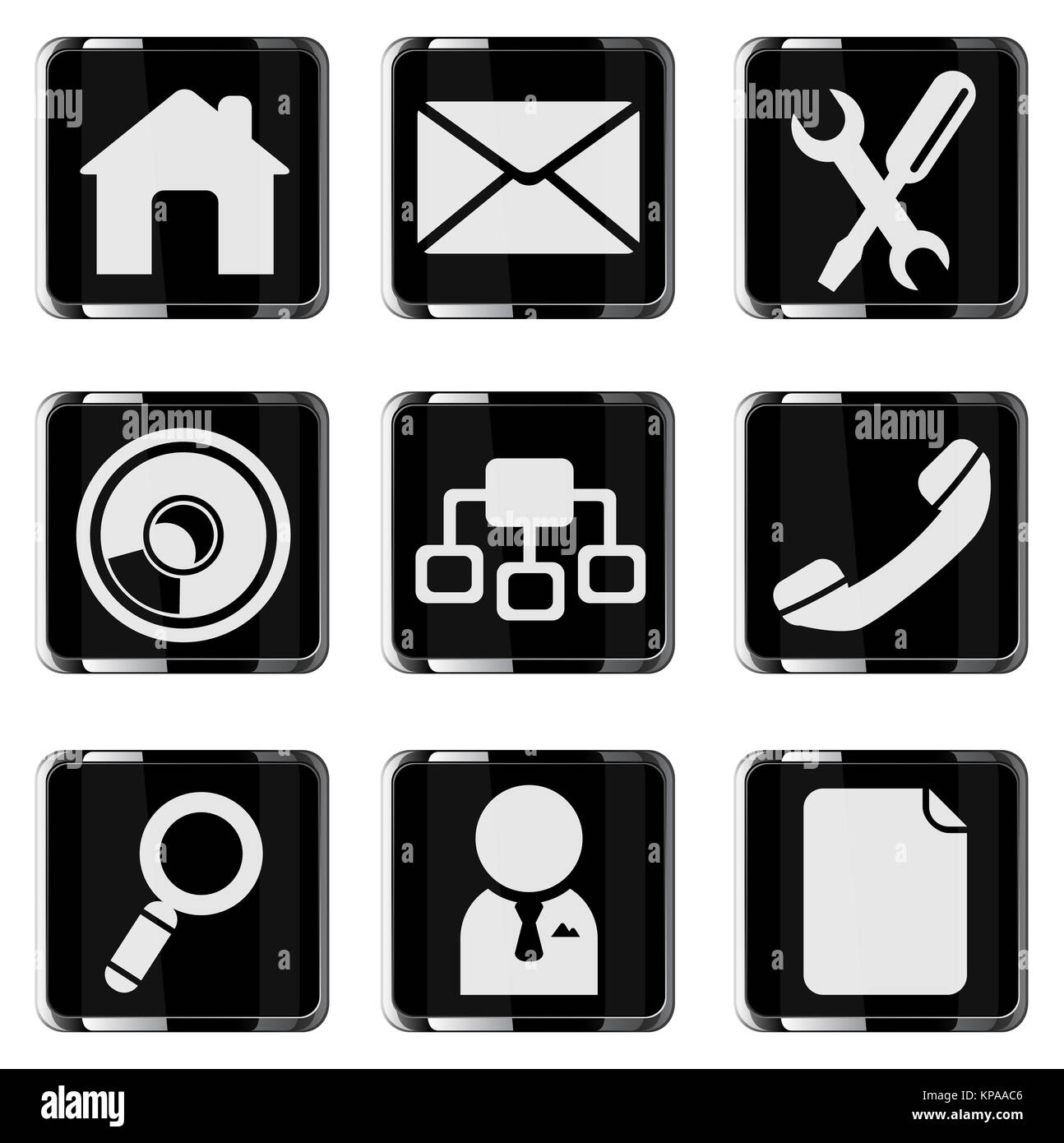 Web site vector glossy icon set Stock Photo - Alamy