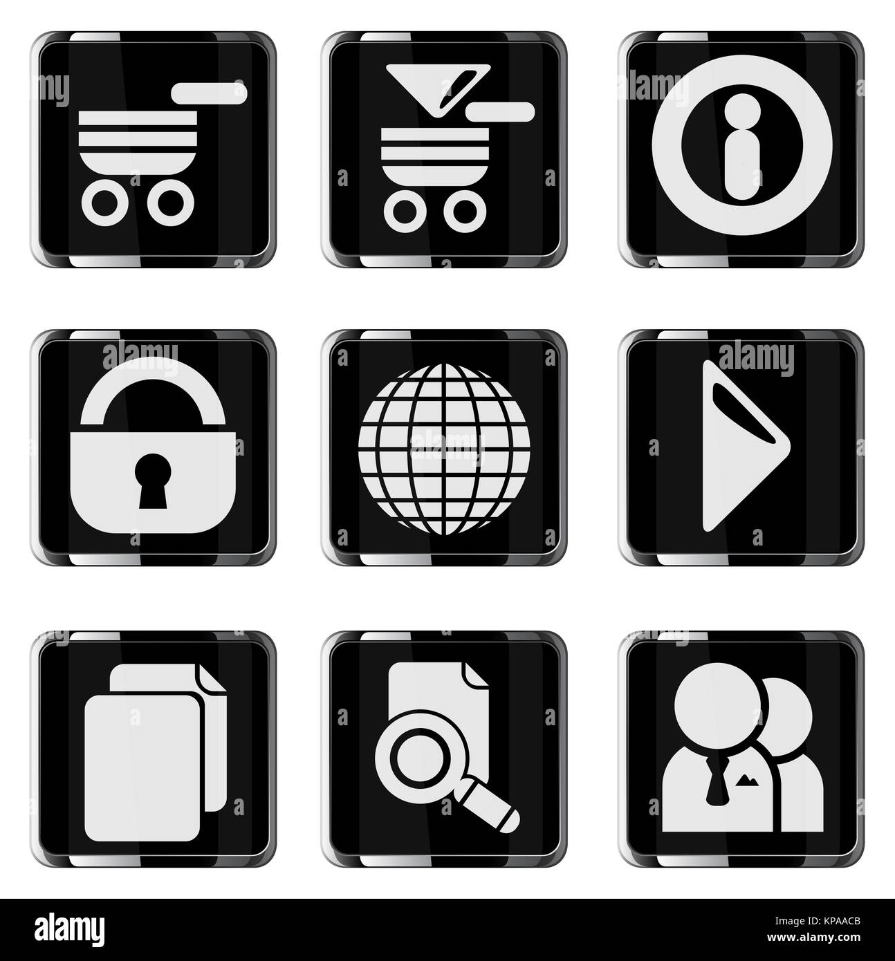Web site vector glossy icon set Stock Photo - Alamy
