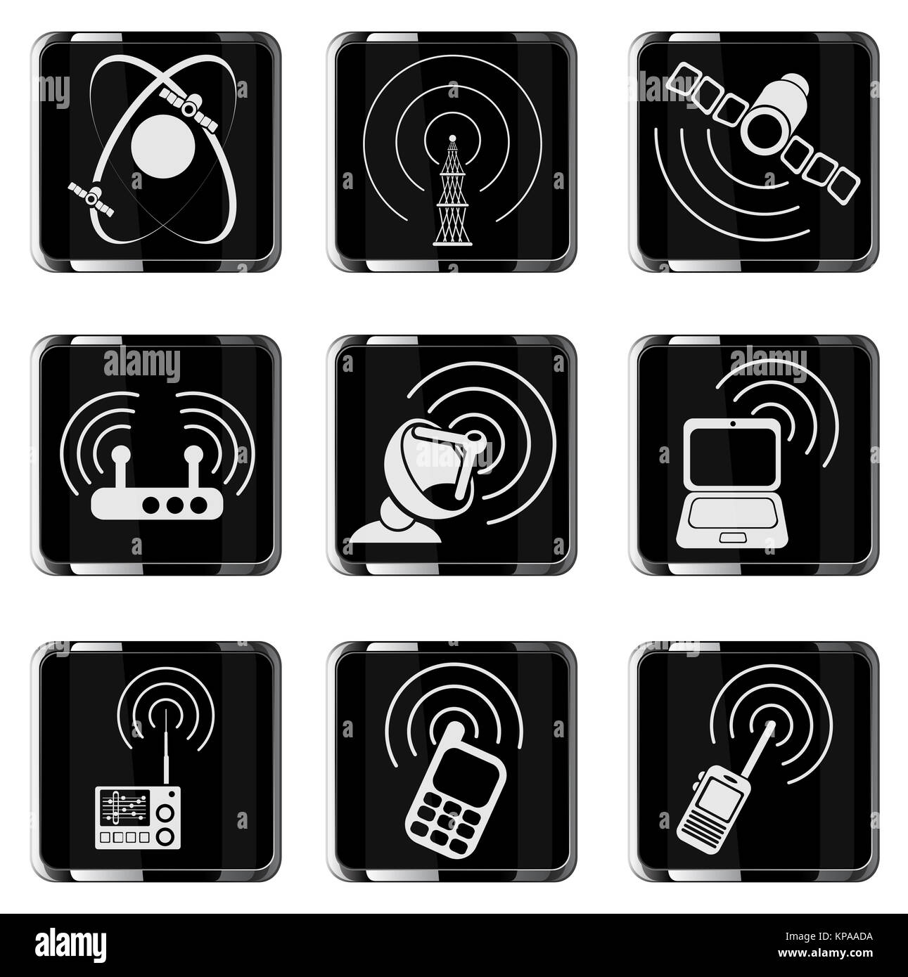 Radio signal simple vector icons Stock Photo - Alamy