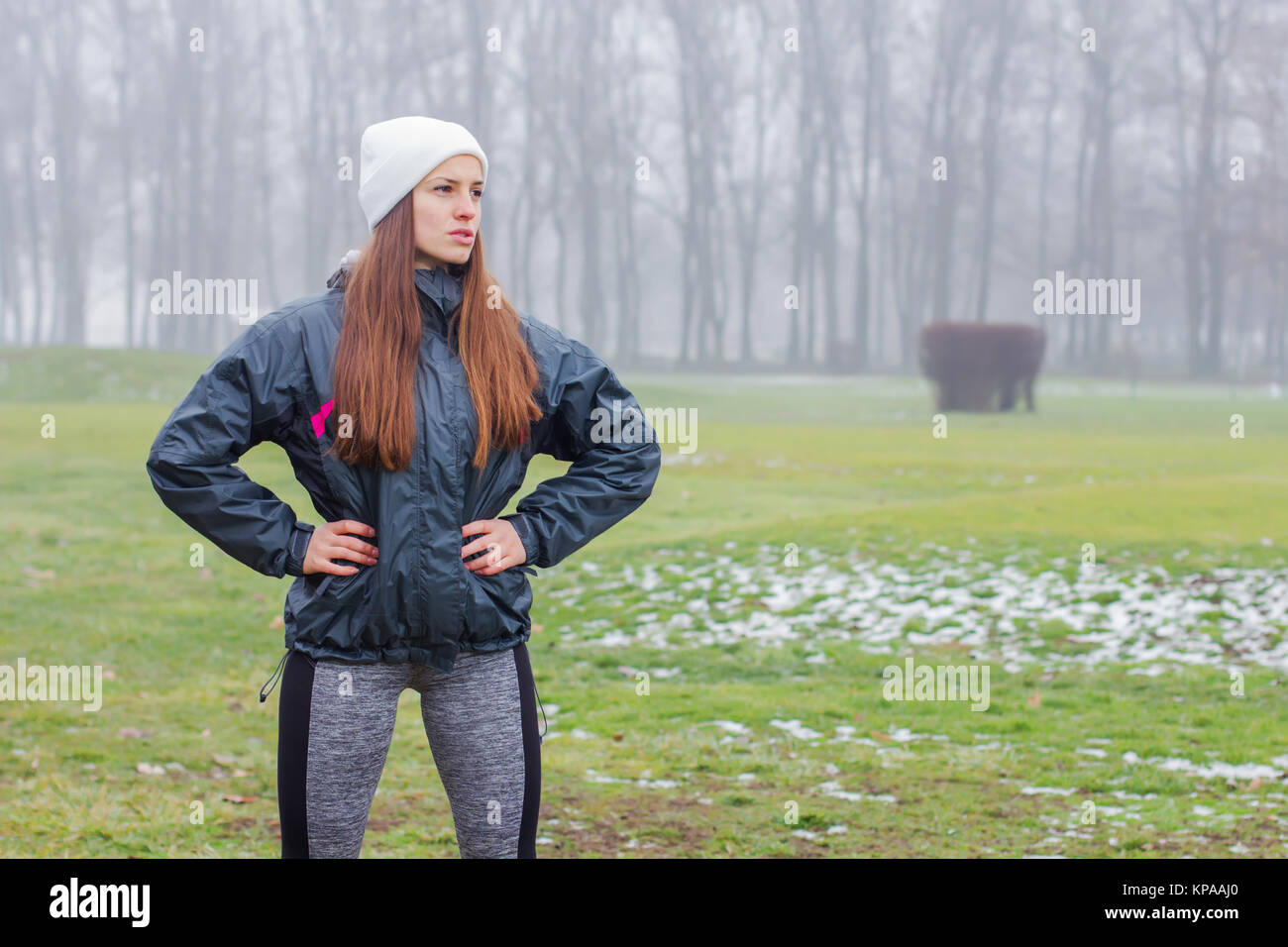 Fitness Woman Relax After Running Stock Photo - Alamy