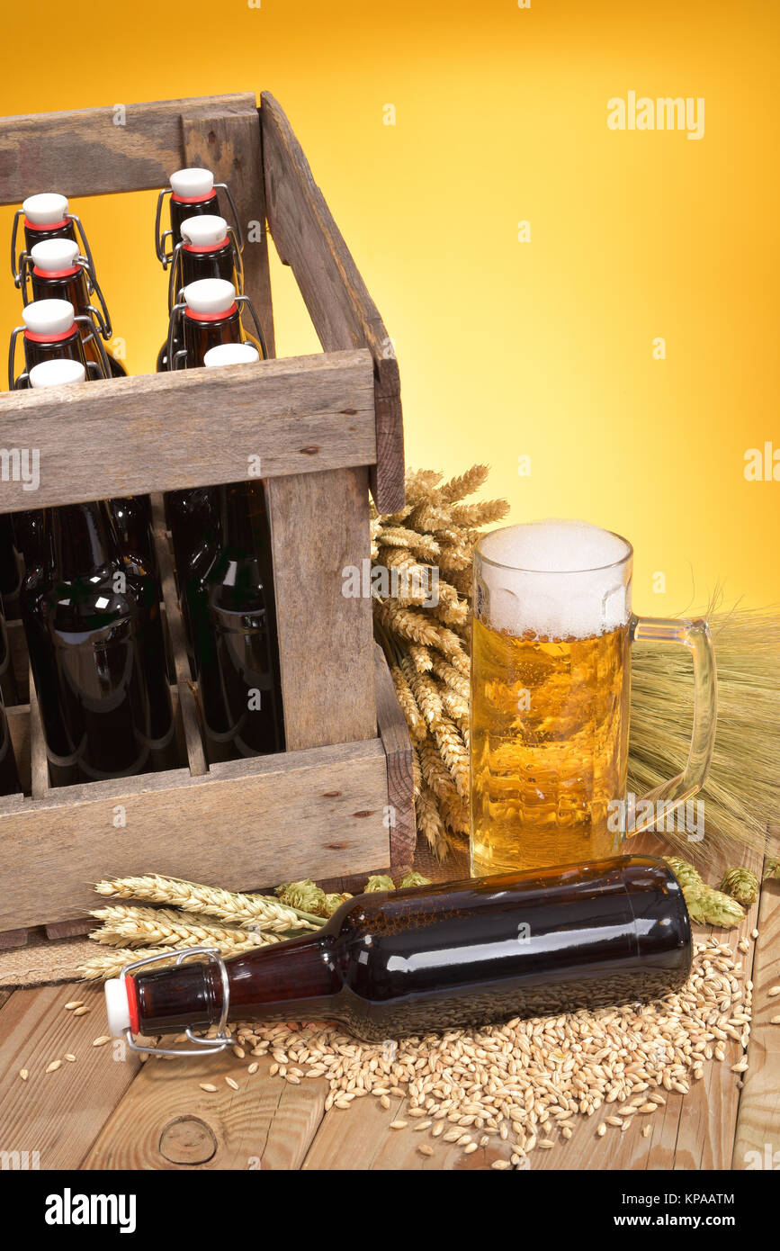 beer box with beer glass Stock Photo - Alamy
