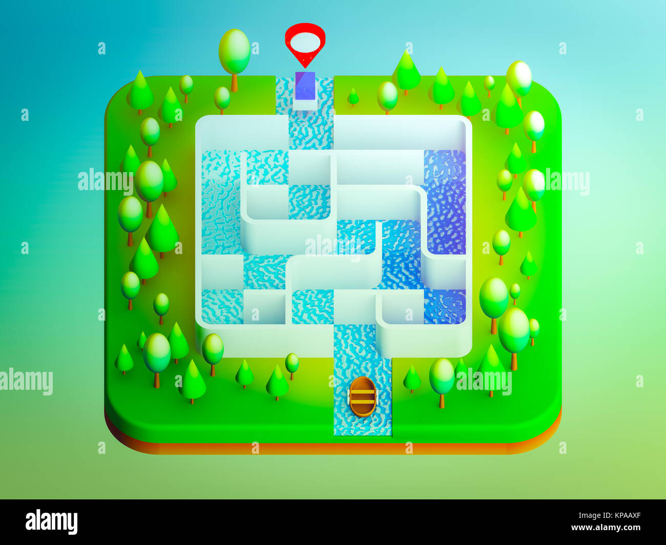 boat are about to enter the maze Stock Photo - Alamy