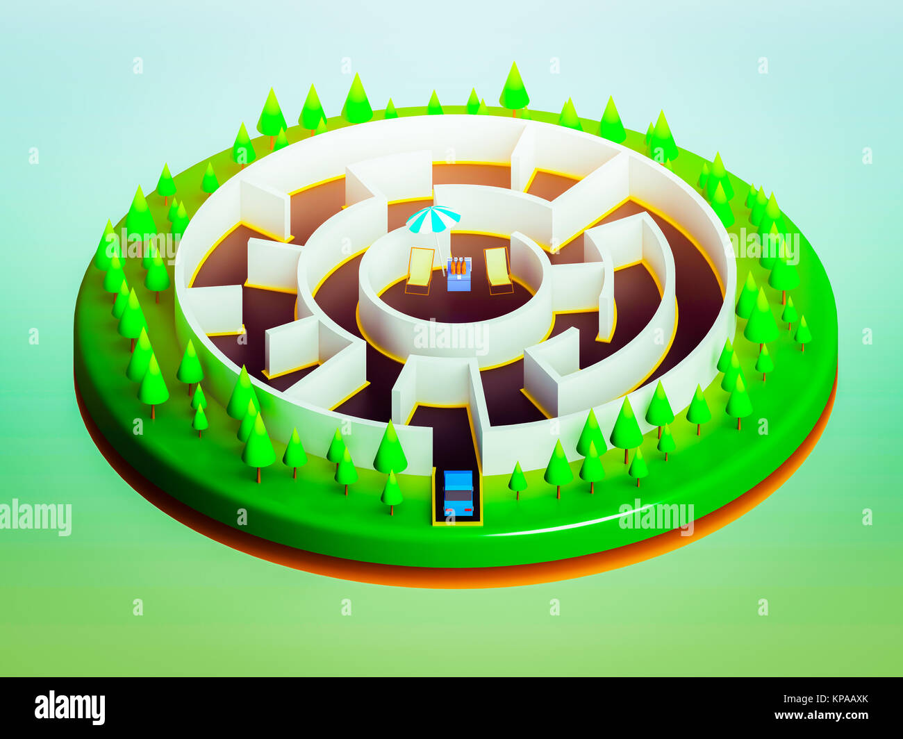 Cars are about to enter the maze Stock Photo - Alamy