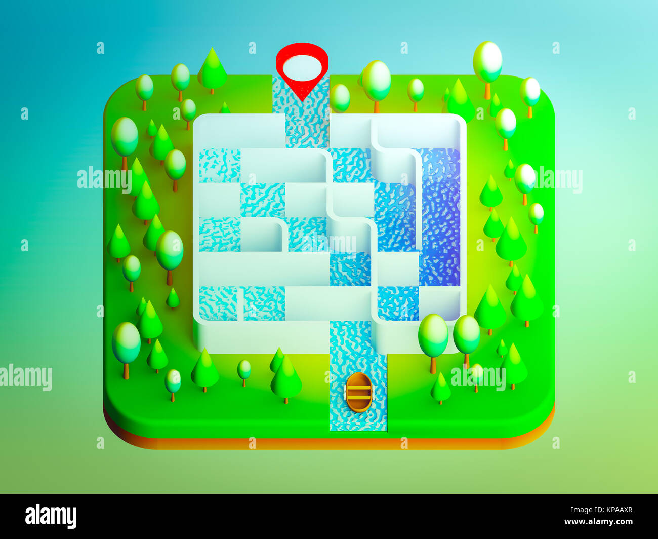 boat are about to enter the maze Stock Photo - Alamy