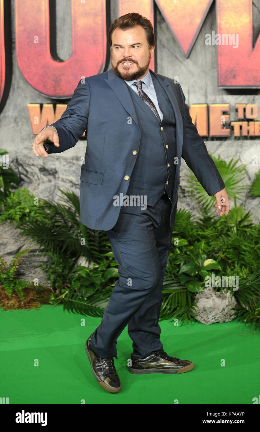Jack Black attends the UK premiere of Jumanji : Welcome To The Jungle ...