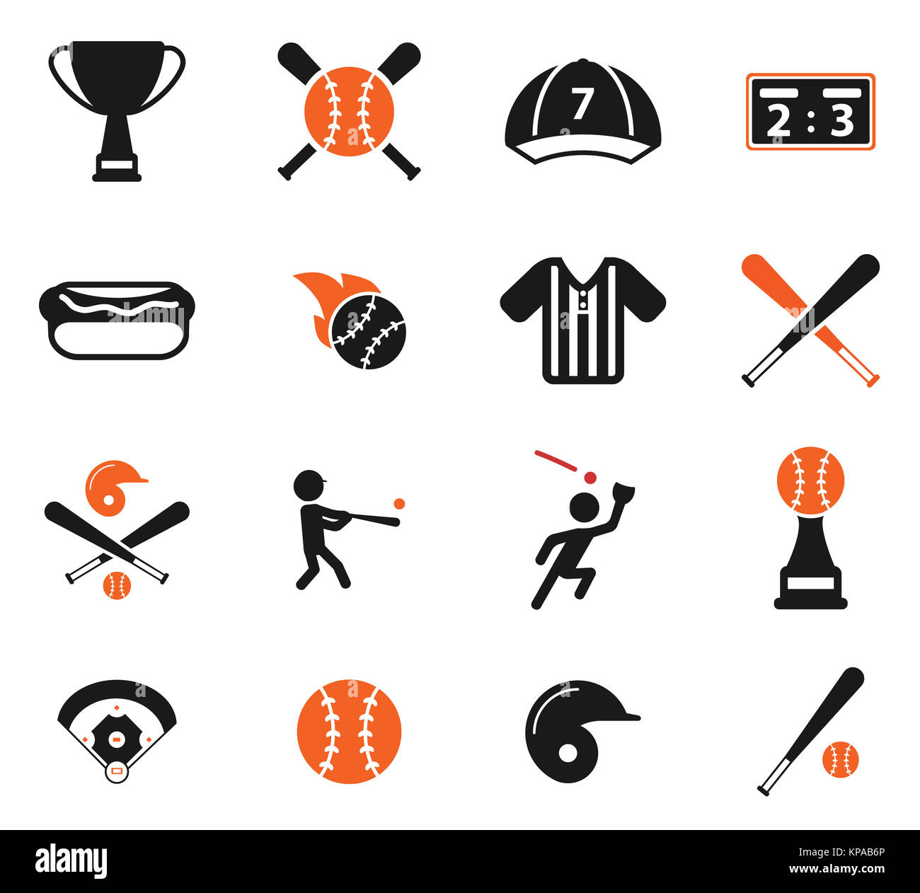 Baseball simply icons Stock Photo - Alamy
