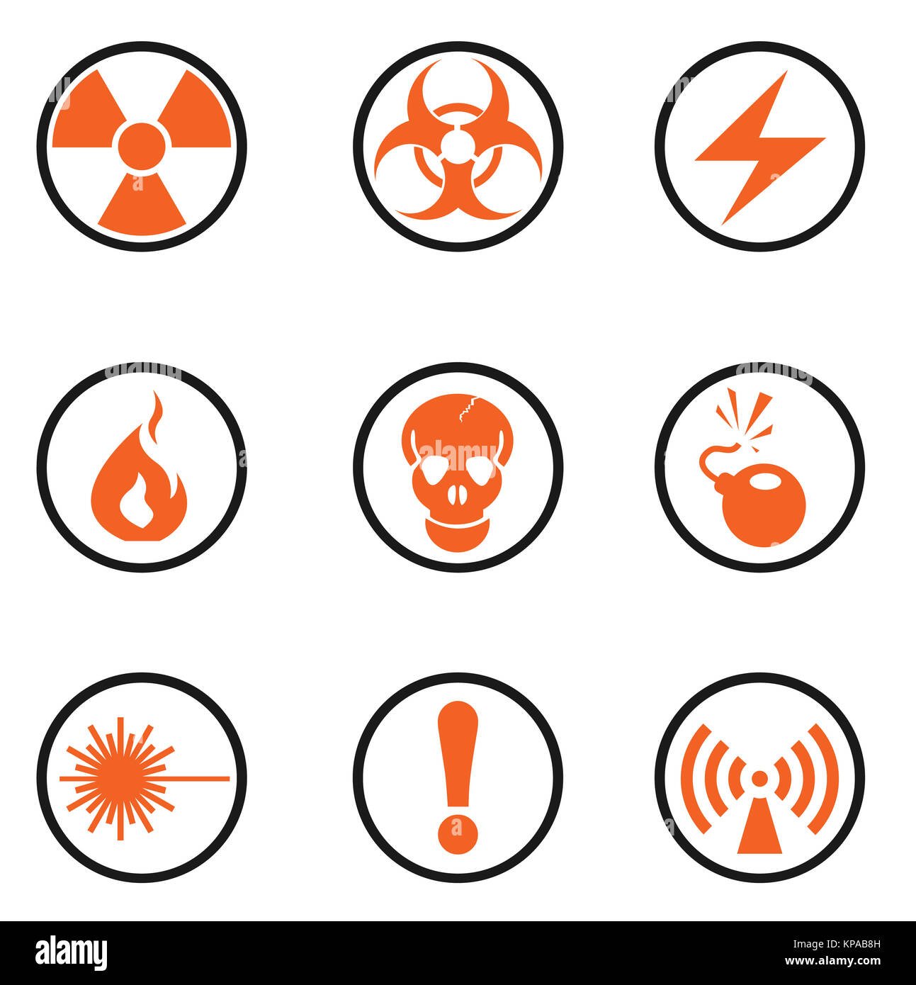 Hazard Sign Icons Stock Photo - Alamy