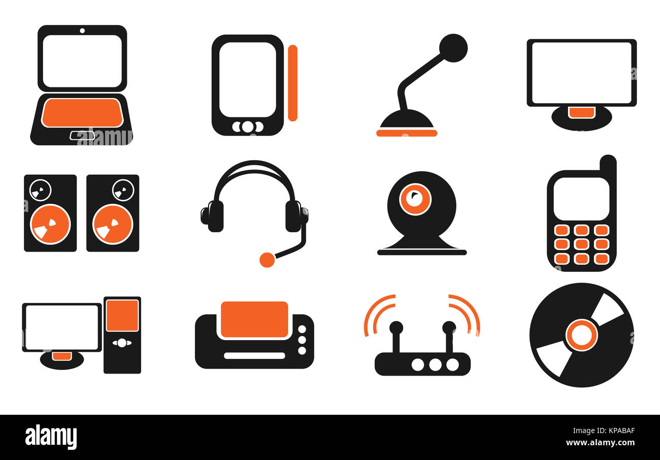 Media icons set Stock Photo - Alamy