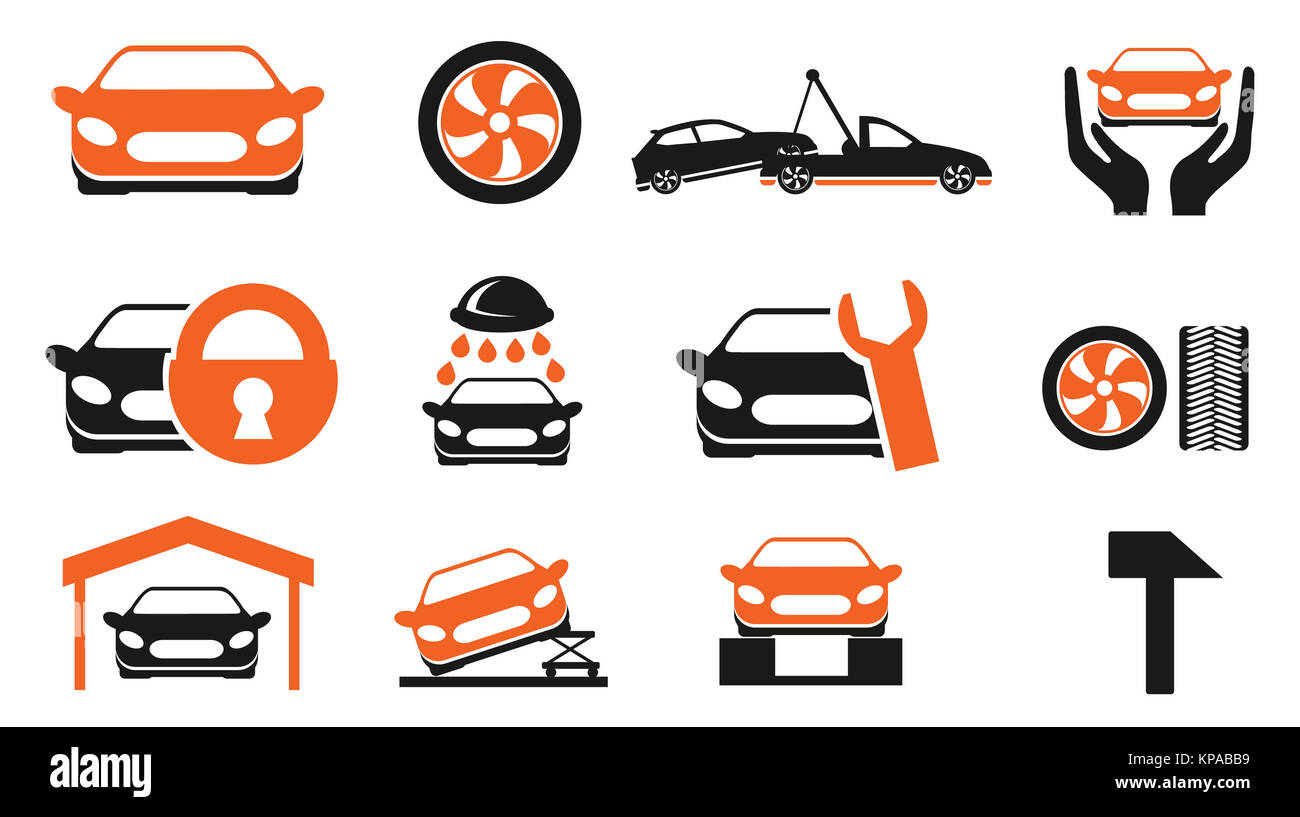 car services icon set Stock Photo - Alamy