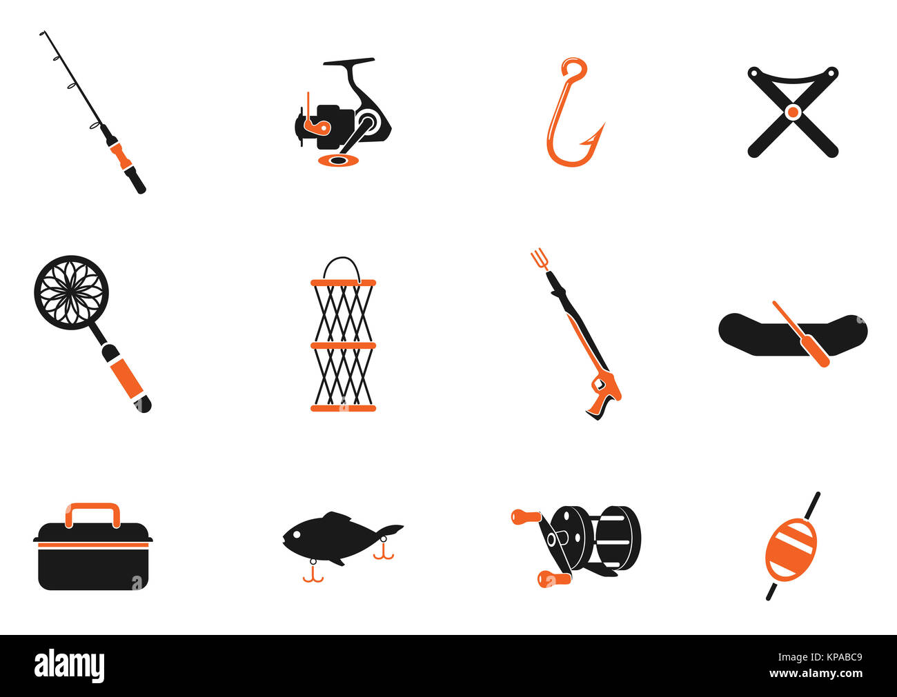 Fishing icon set Stock Photo - Alamy