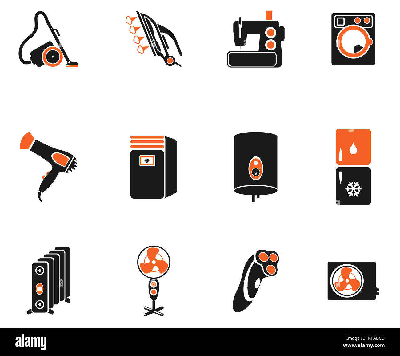 Home applicances simply icons Stock Photo - Alamy