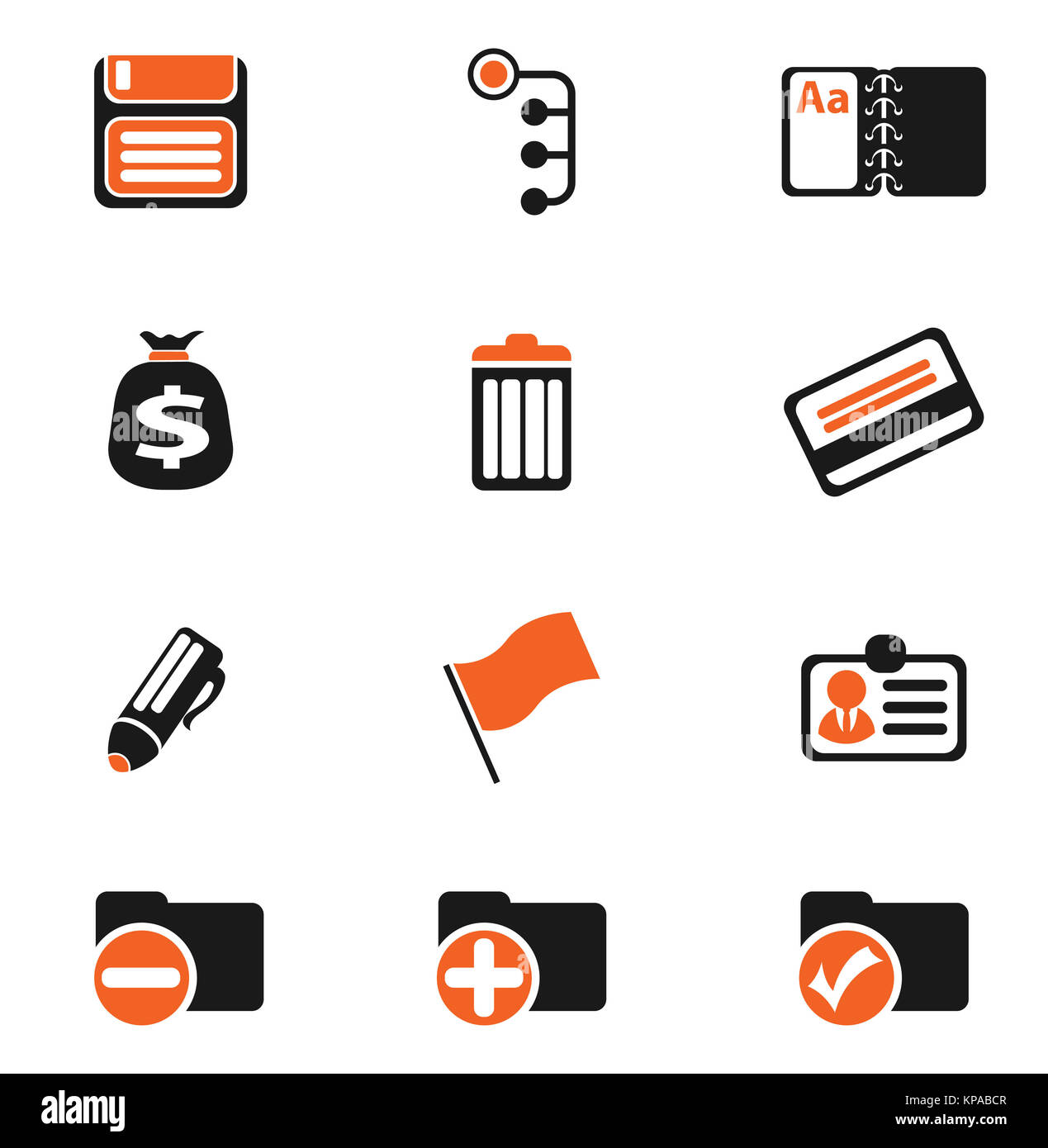 Office simple vector icons Stock Photo - Alamy