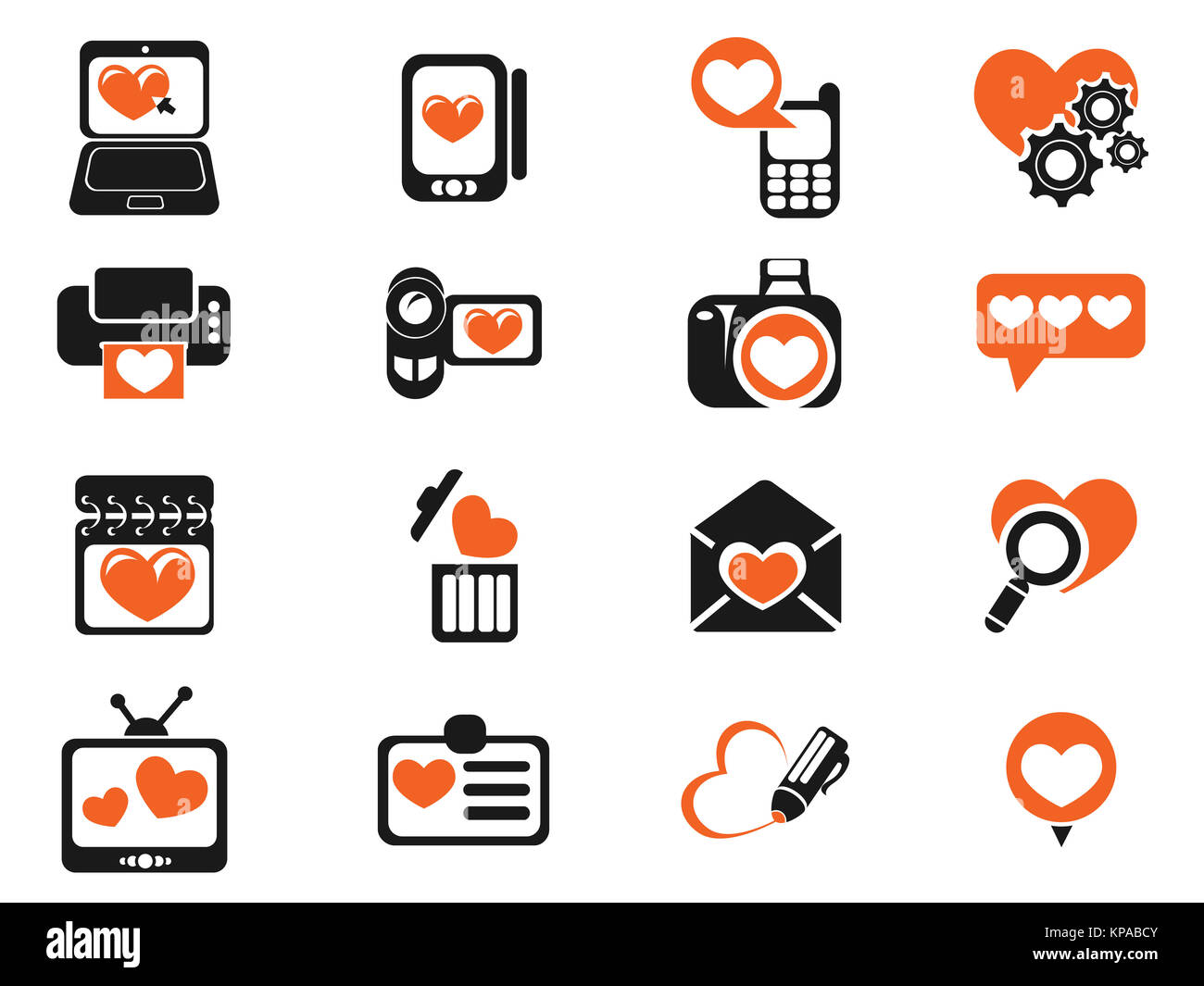 Love messages icon set Stock Photo - Alamy