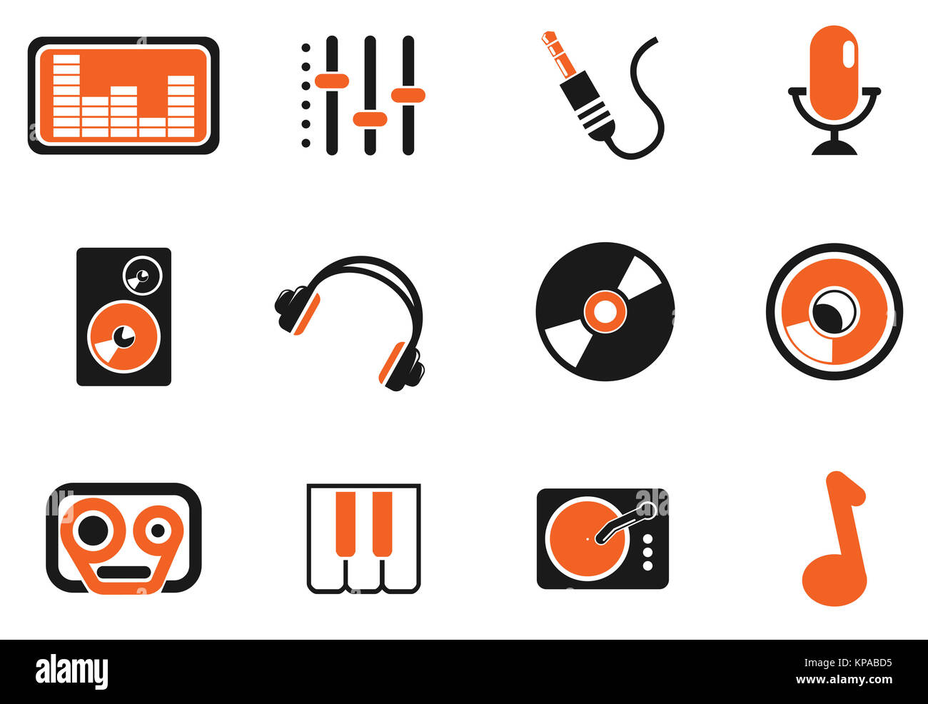 Audio and music simple vector icons Stock Photo - Alamy