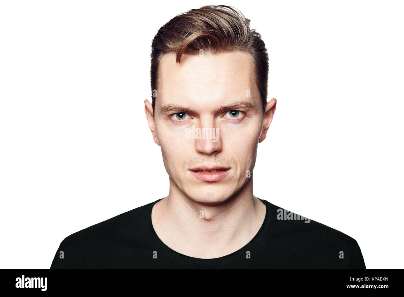 Portrait of pensive man looking at the camera Stock Photo - Alamy