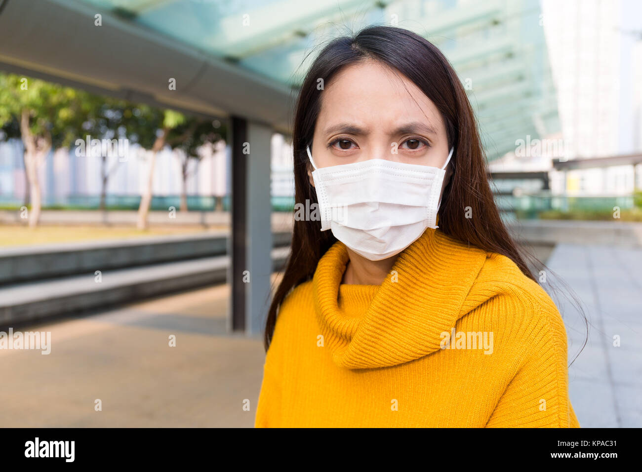 Asian Woman wearing the face mask at outdoor Stock Photo - Alamy