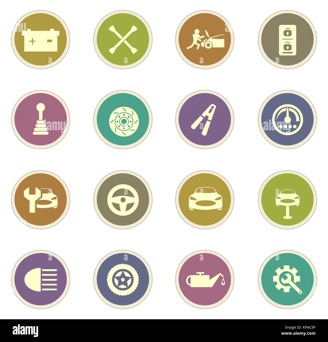 Car service icons set Stock Photo - Alamy