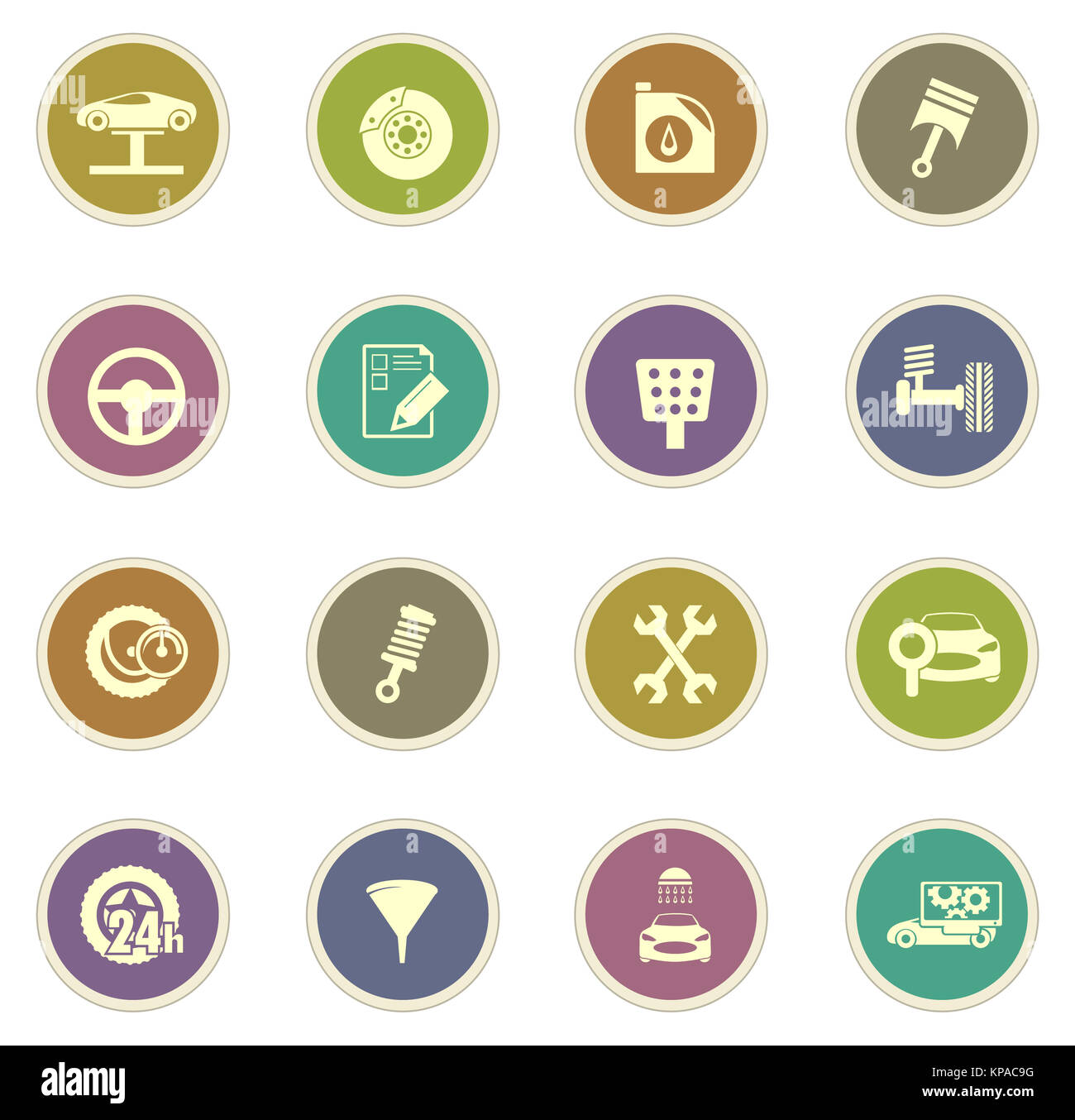 Car service icons set Stock Photo - Alamy