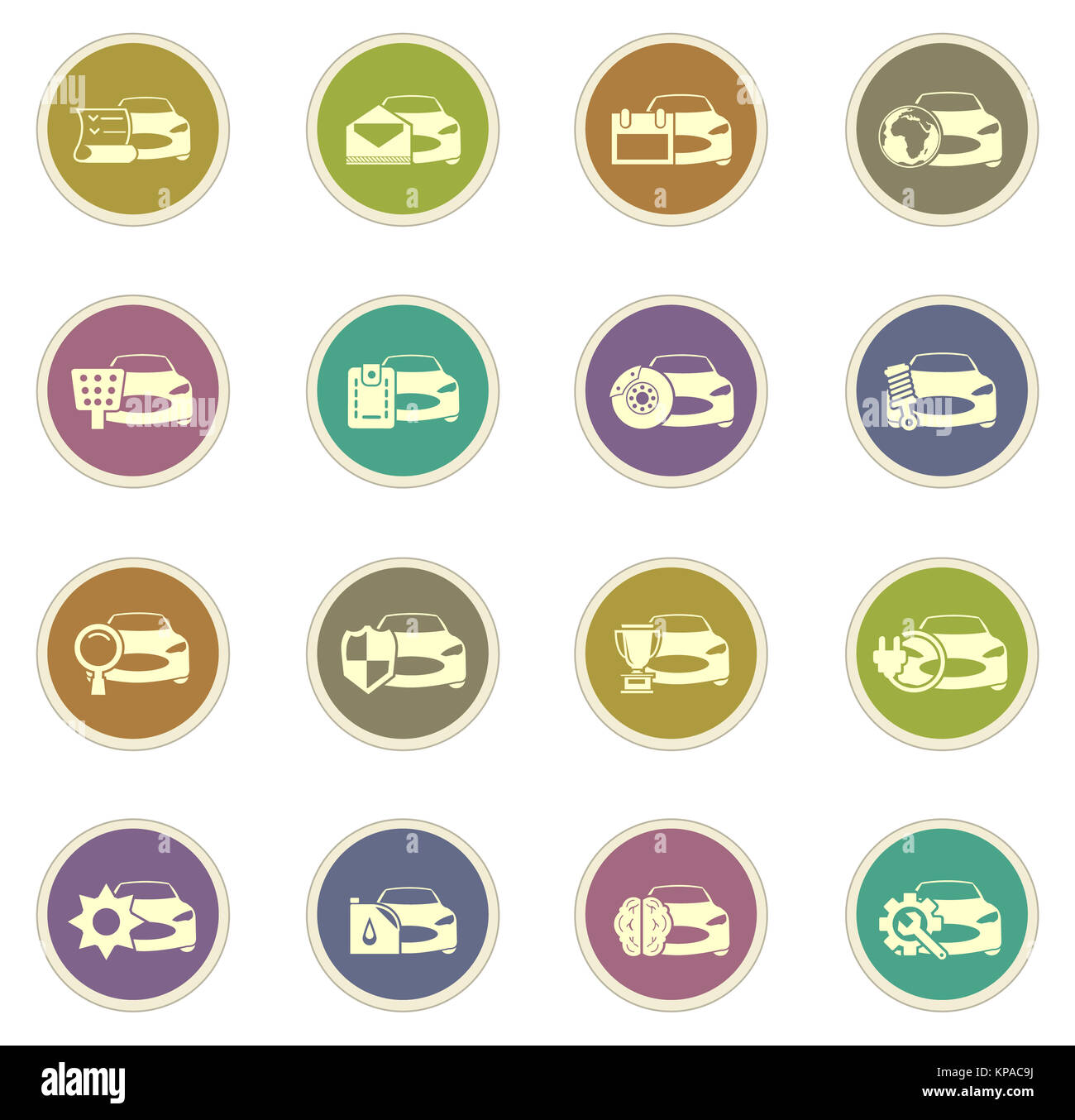 Car service icons set Stock Photo - Alamy