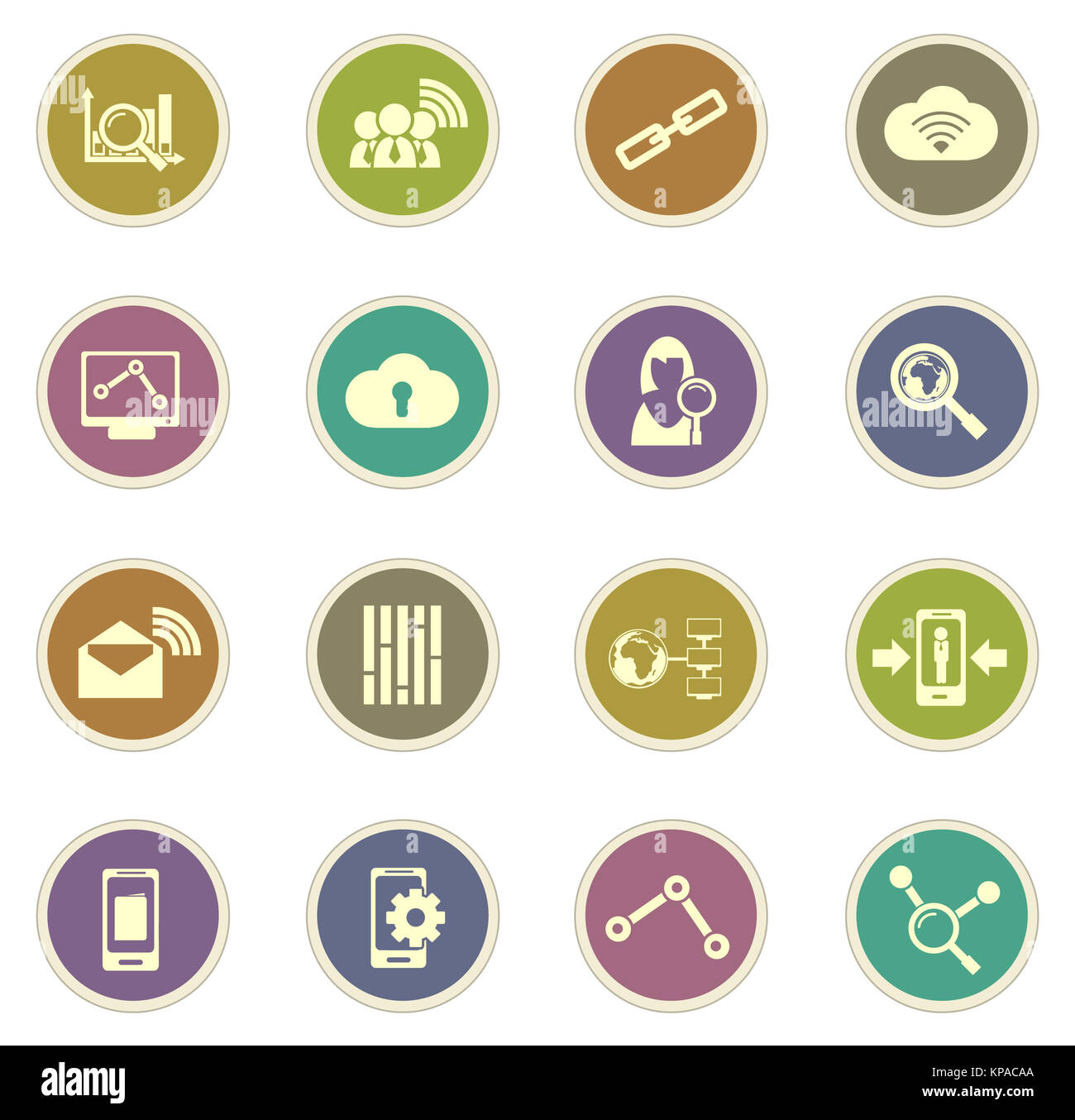 Data analytic and social network icons Stock Photo - Alamy