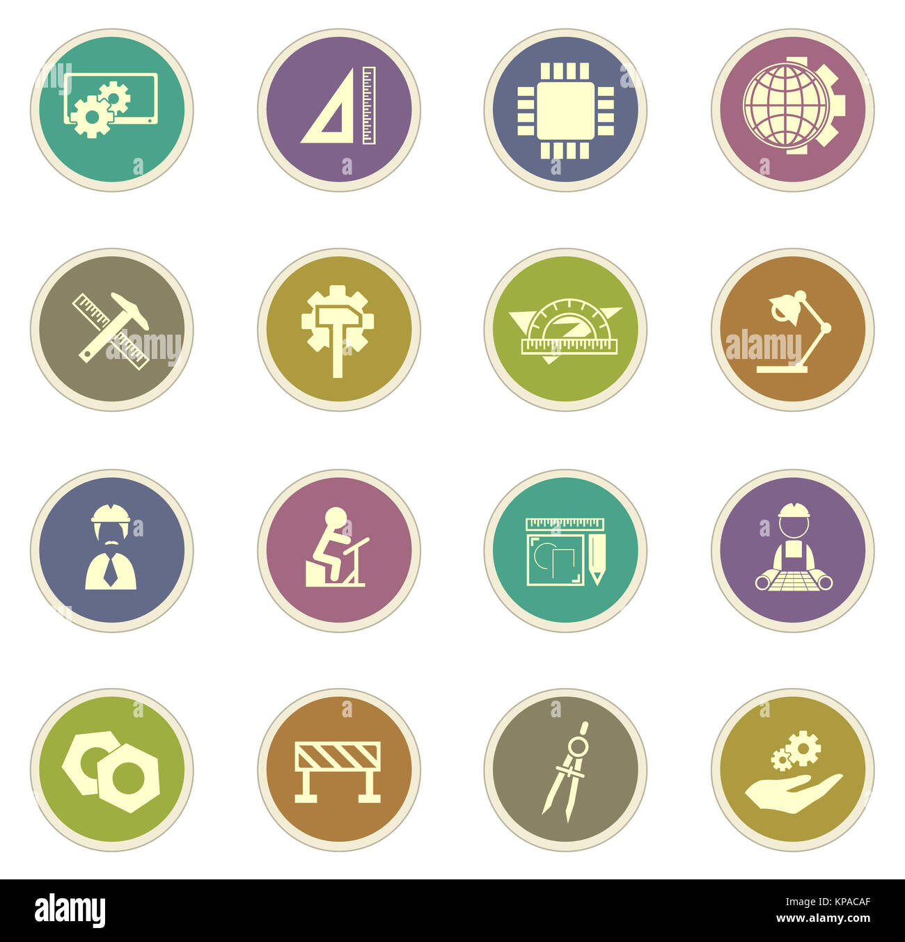 Engineering icons set Stock Photo - Alamy