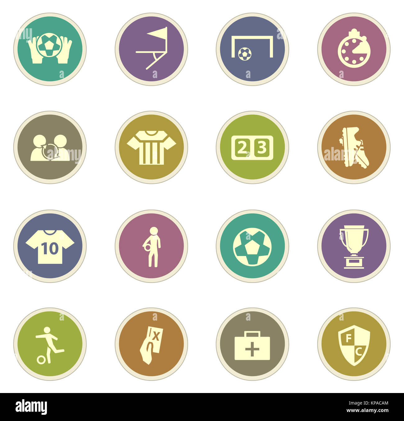 Soccer Icons set Stock Photo - Alamy