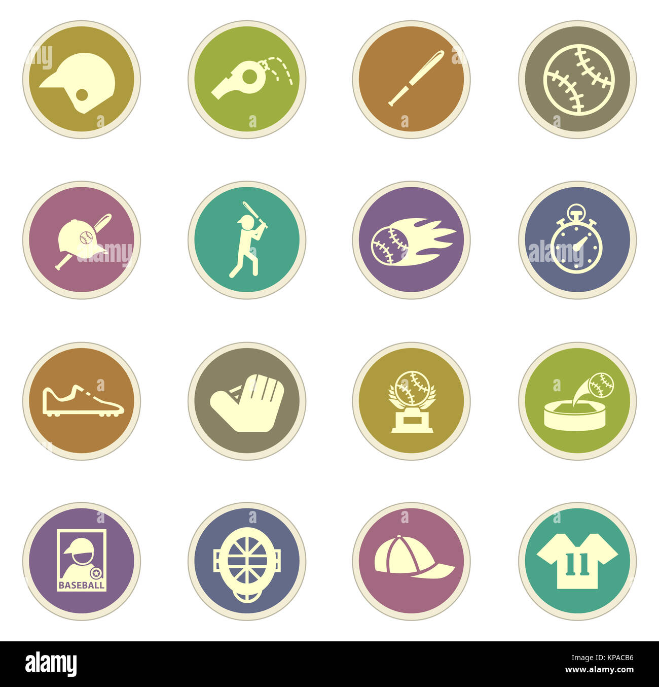 Baseball Icon set Stock Photo - Alamy