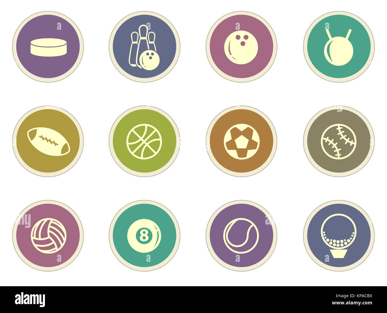 Sports Balls icons set Stock Photo - Alamy