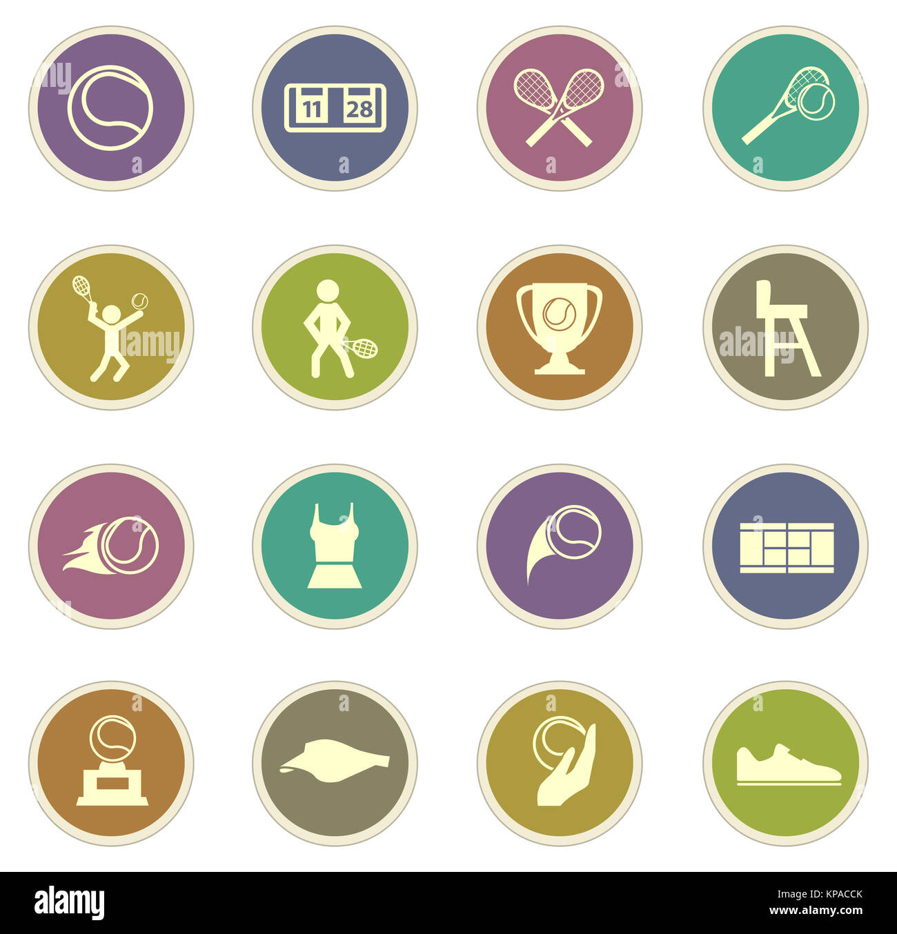 Tennis icons set Stock Photo - Alamy