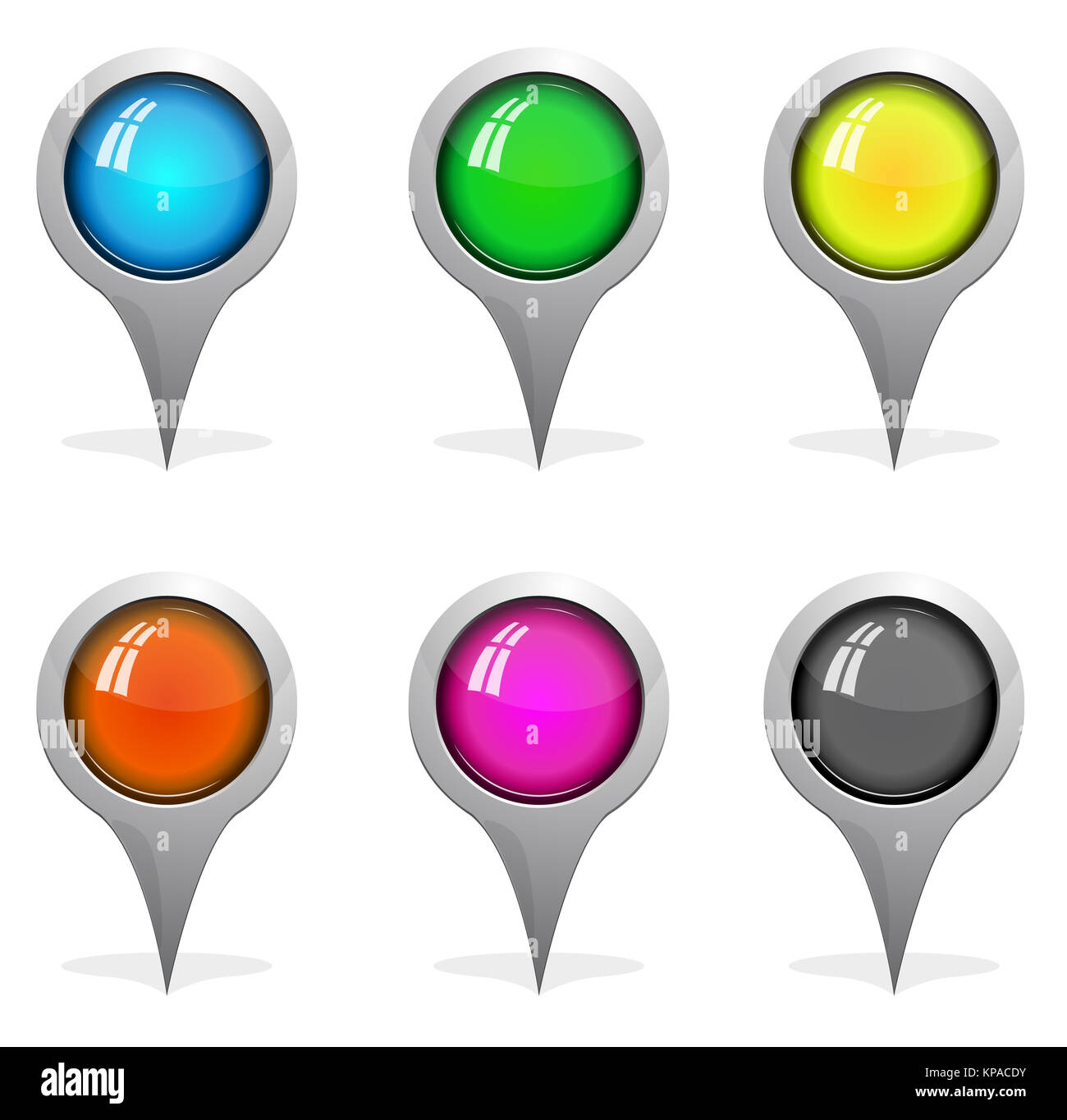 set of map pointers Stock Photo - Alamy