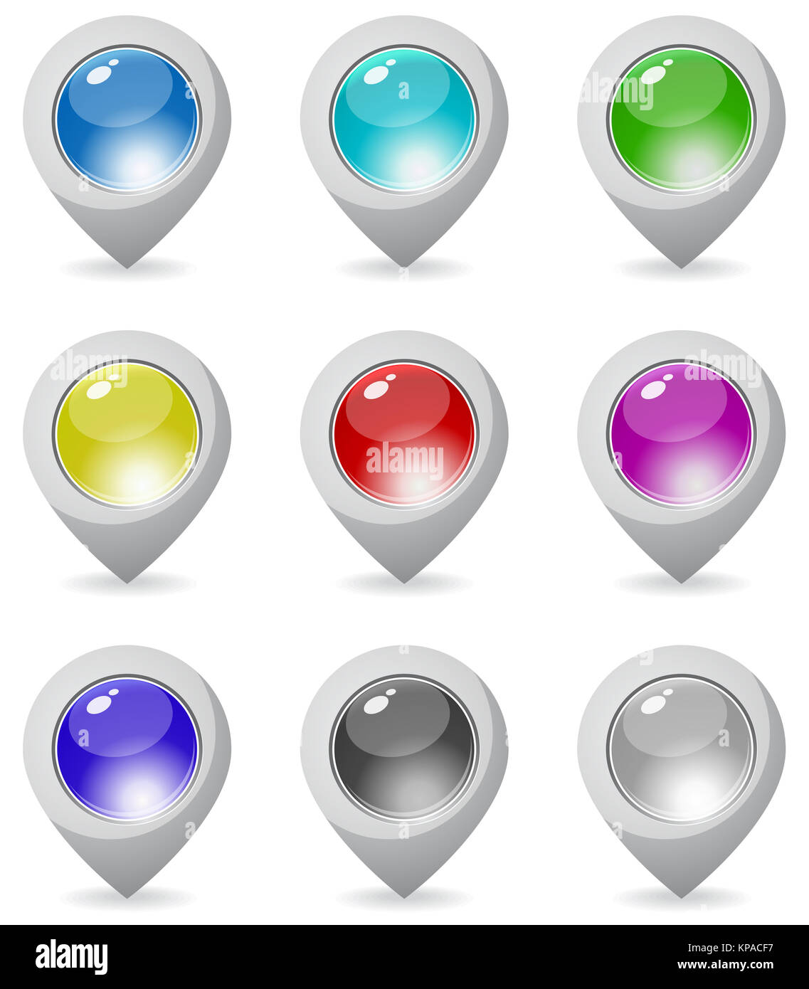 set of map pointers Stock Photo - Alamy